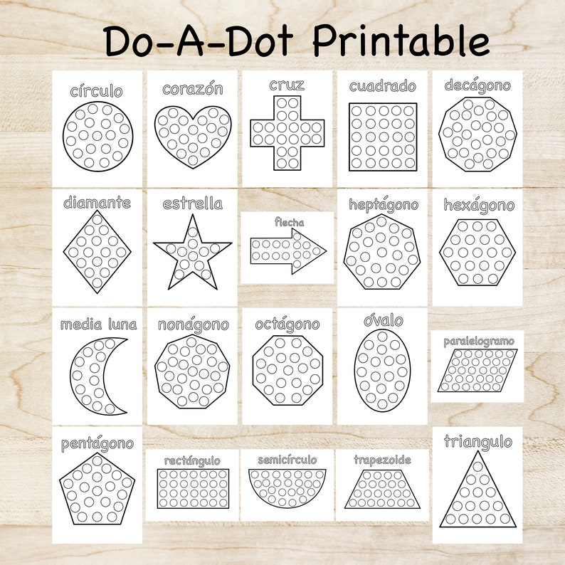 Learning Shapes, Do a Dot Printable for Kids, Shapes Dot Marker ...