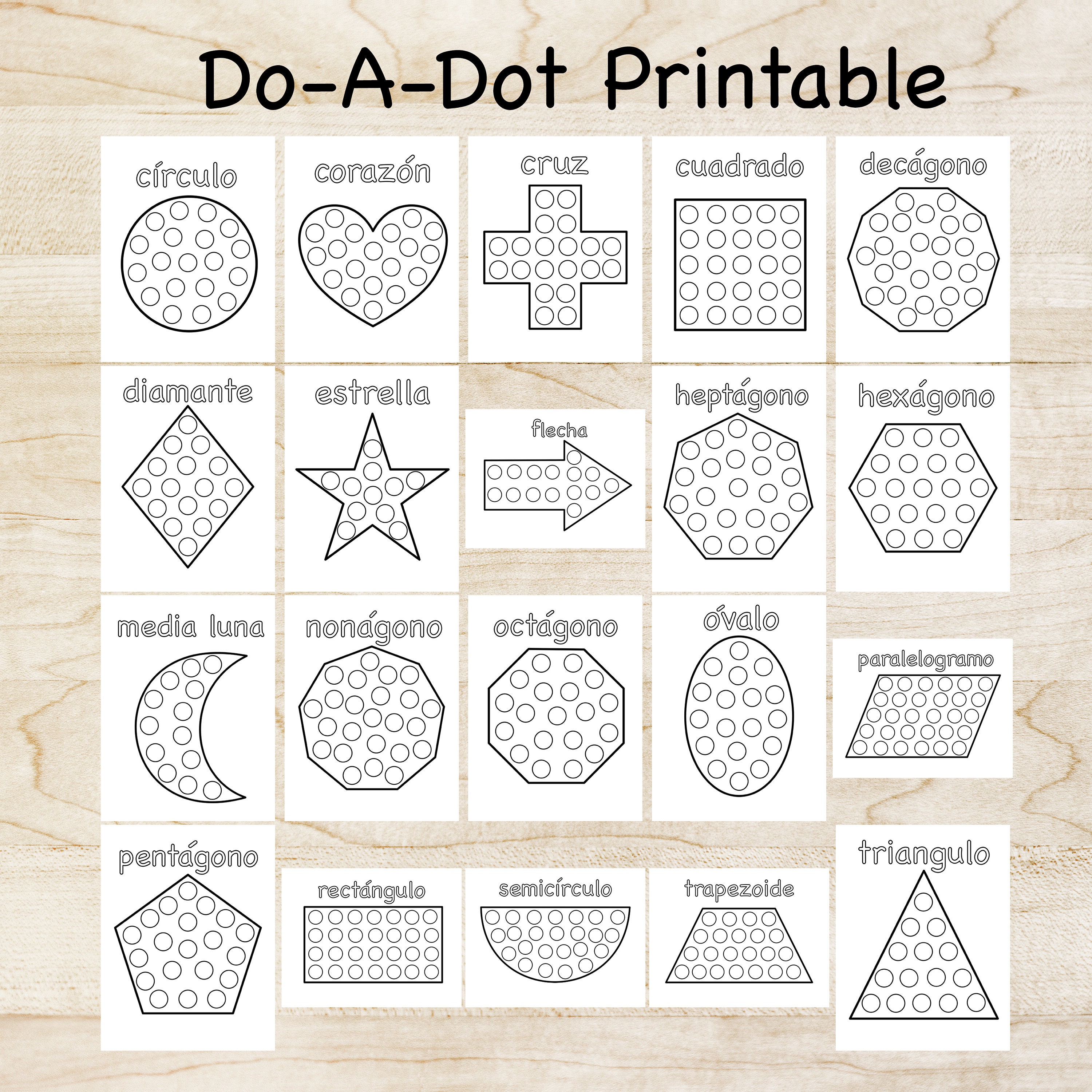 Learning Shapes, Do a Dot Printable for Kids, Shapes Dot Marker ...