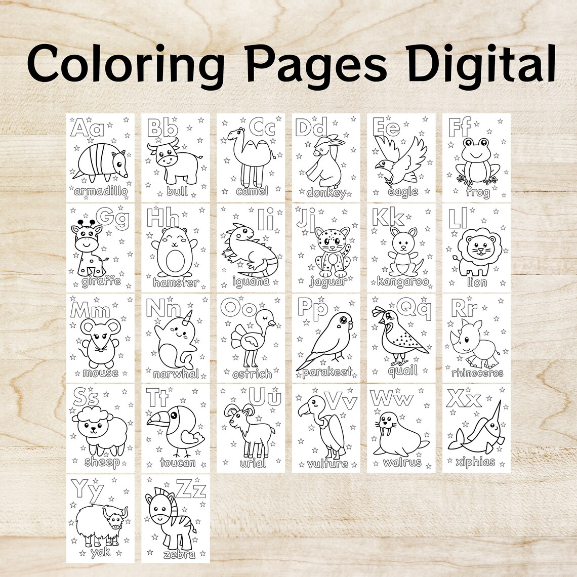 Alphabet Coloring Pages Animal Coloring Pages for Kids, Preschool ...