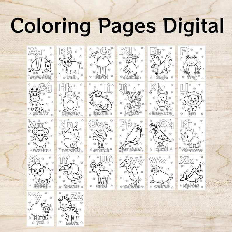 Alphabet Coloring Pages Animal Coloring Pages for Kids, Preschool ...