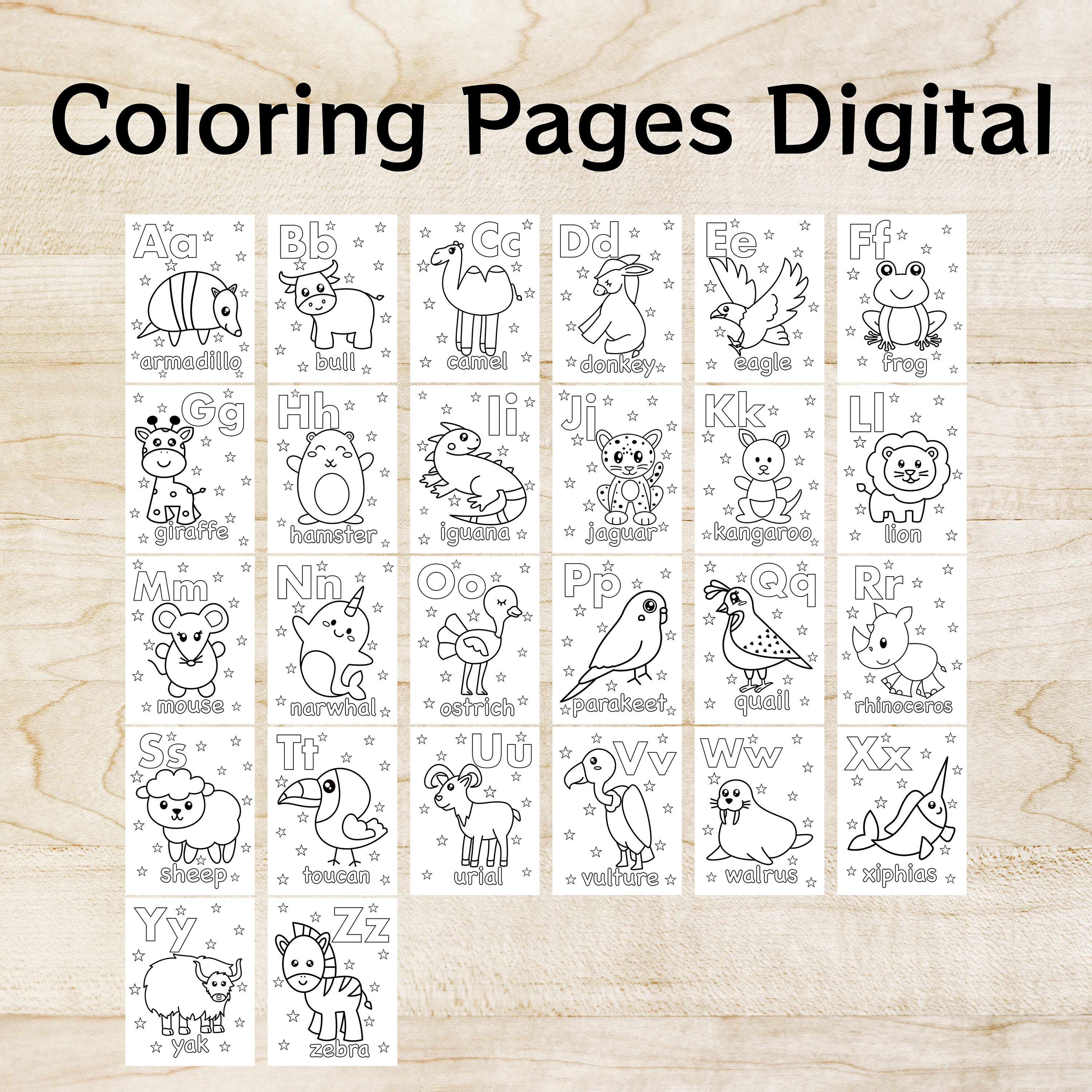 Alphabet Coloring Pages Animal Coloring Pages for Kids, Preschool ...