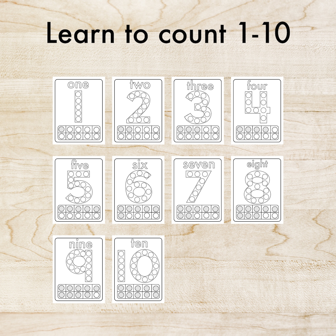 Do-a-dot Numbers 1-10 Printable, Activity Preschool, Kindergarten ...