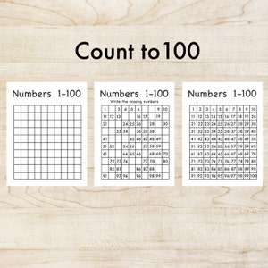 Numbers Chart 1-100- Count to 100 , Black and White, Homeschool ...