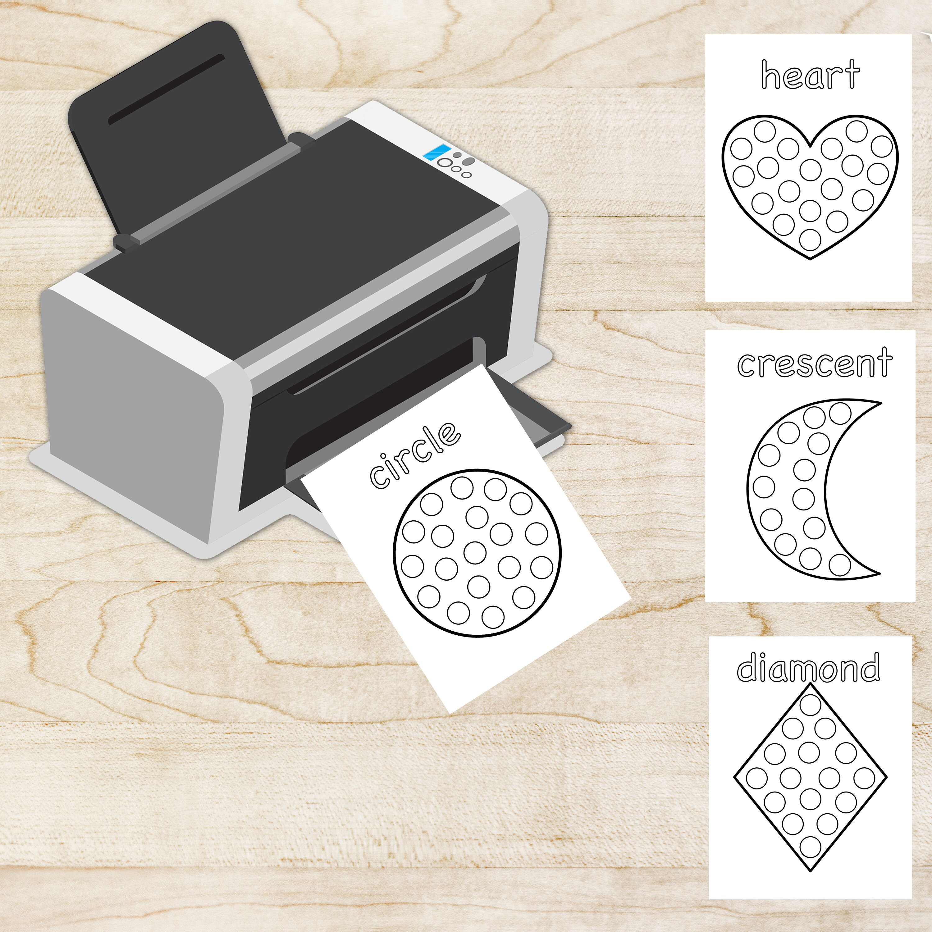 Learning Shapes, Do a Dot Printable for Kids, Shapes Dot Marker ...