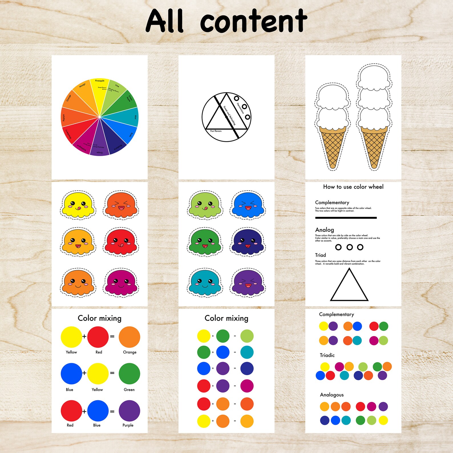 Ice Cream Color Wheel for Kids, Color Combinations Made Fun and Easy ...