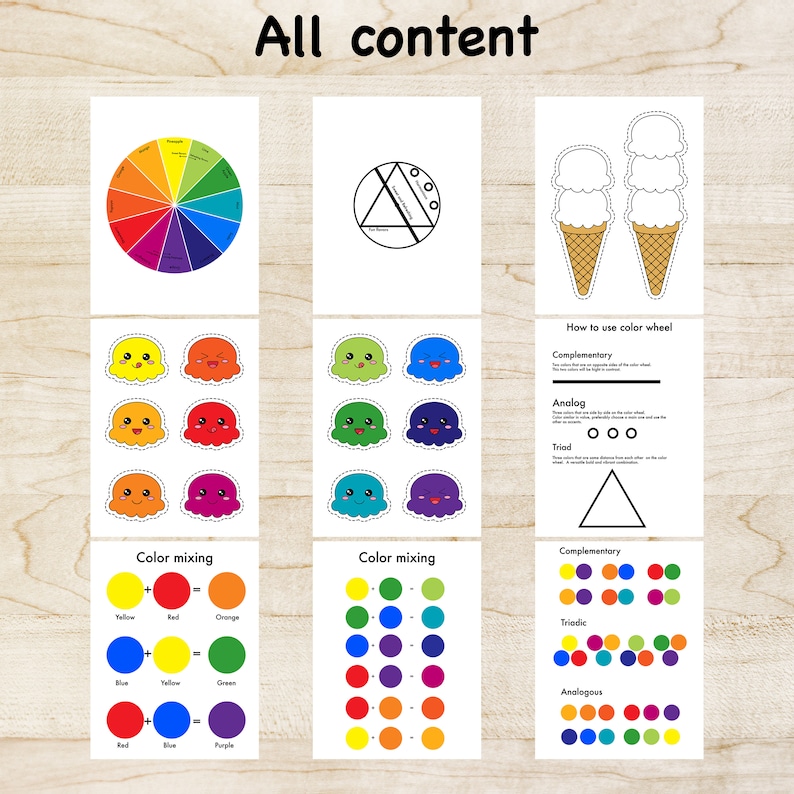 Ice Cream Color Wheel for Kids, Color Combinations Made Fun and Easy - Etsy