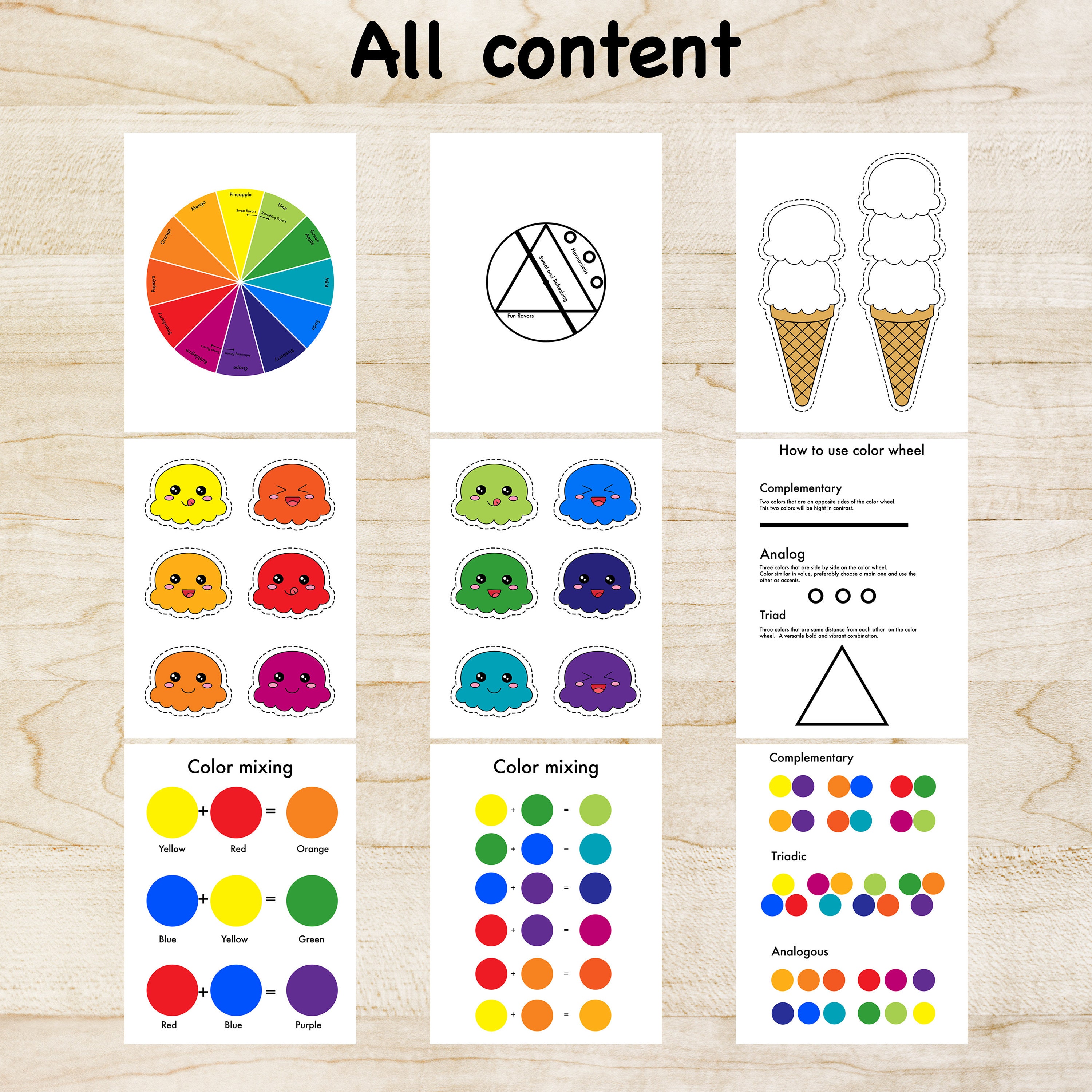 Ice Cream Color Wheel for Kids, Color Combinations Made Fun and Easy ...