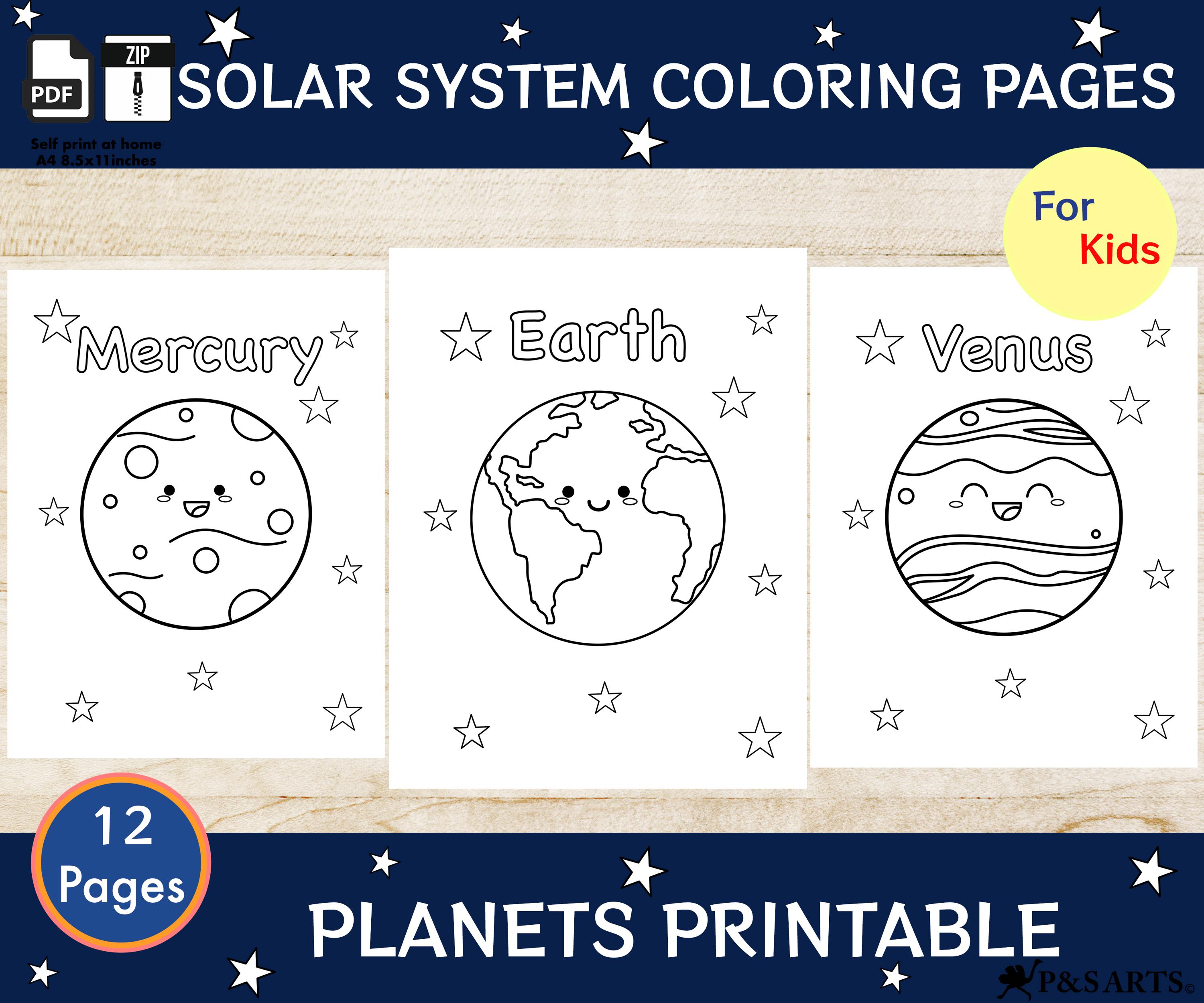Solar System Printable, Planets Coloring Pages, Activity Preschool ...