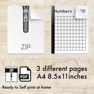 Numbers Chart 1-100- Count to 100 , Black and White, Homeschool ...