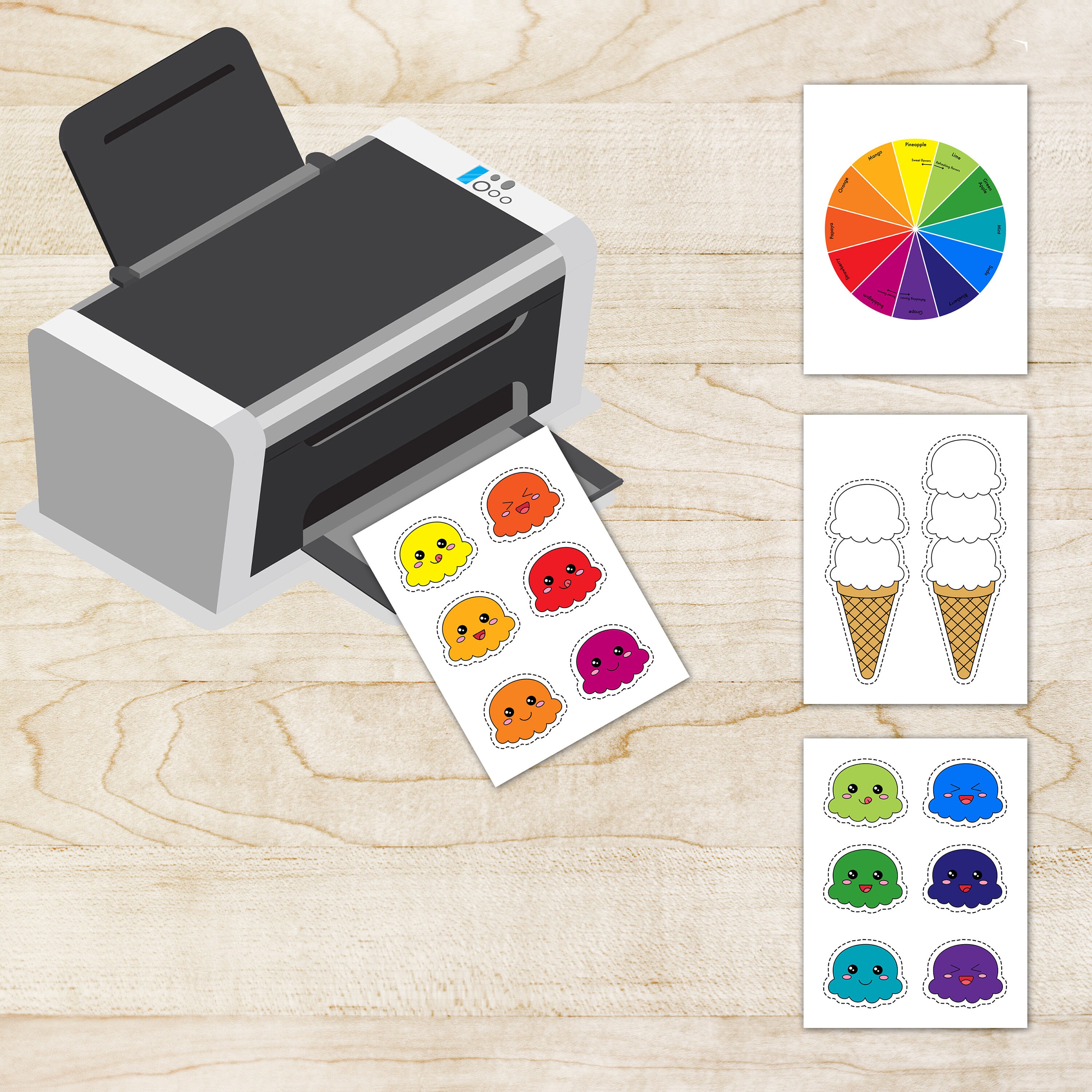 Ice Cream Color Wheel for Kids, Color Combinations Made Fun and Easy ...
