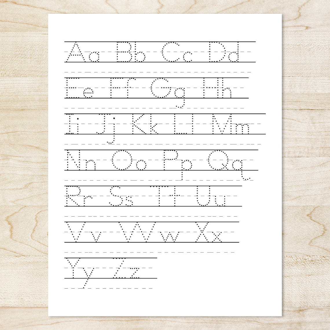 Alphabet Tracing Worksheet-printable Homeschool-preschool and ...