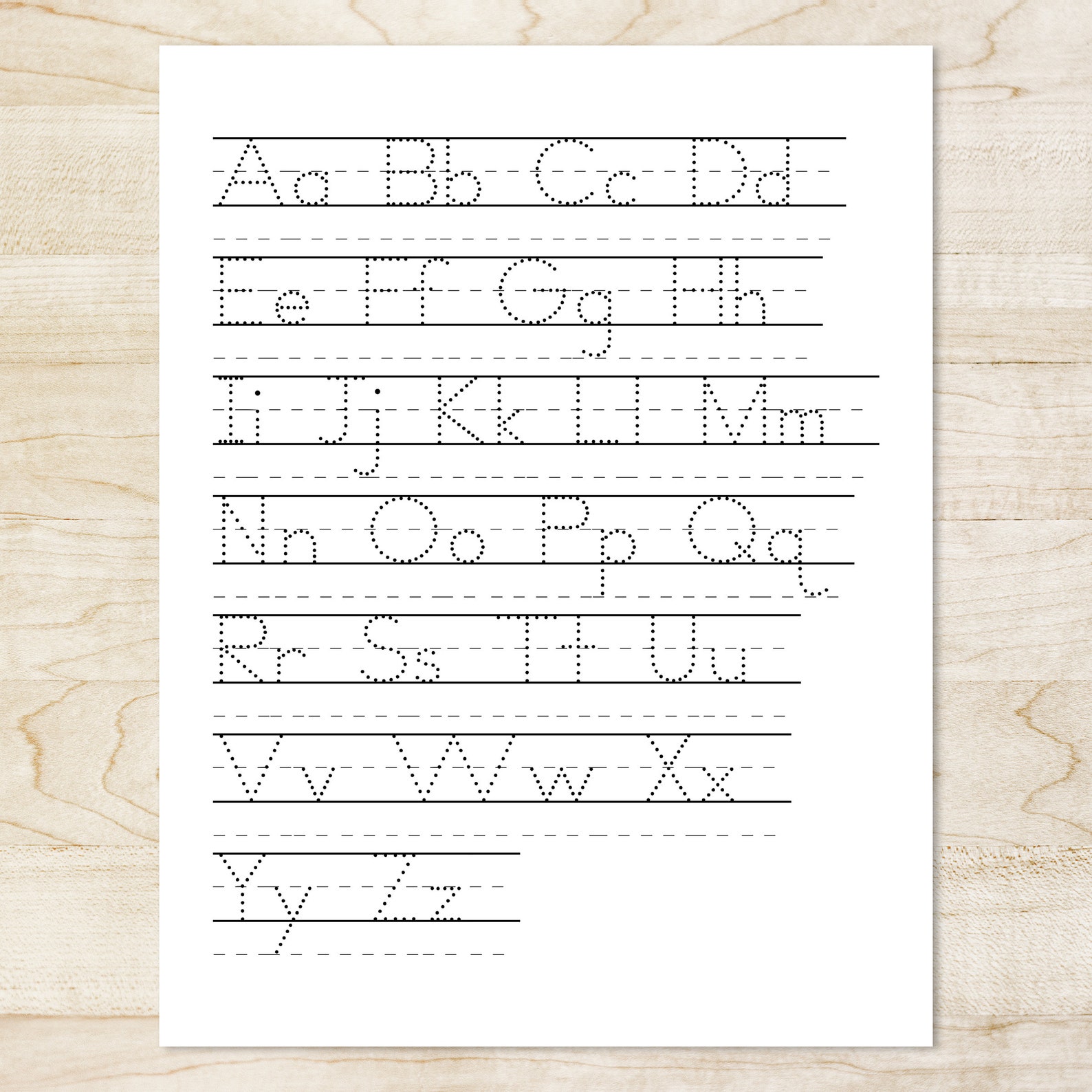 Alphabet Tracing Worksheet-printable Homeschool-preschool and ...