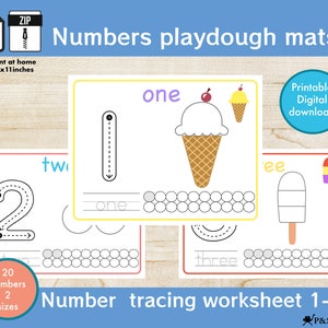 Playdough Mats Numbers 1-20 Toddler Activities, Learn to Count ...