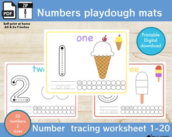 Busy Bag Ten Frame Playdough 1-20 Counting Mat Preschool Toddler ...