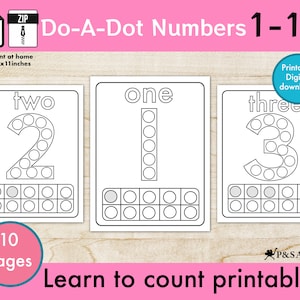 Do-a-dot Numbers 1-10 Printable, Activity Preschool, Kindergarten ...