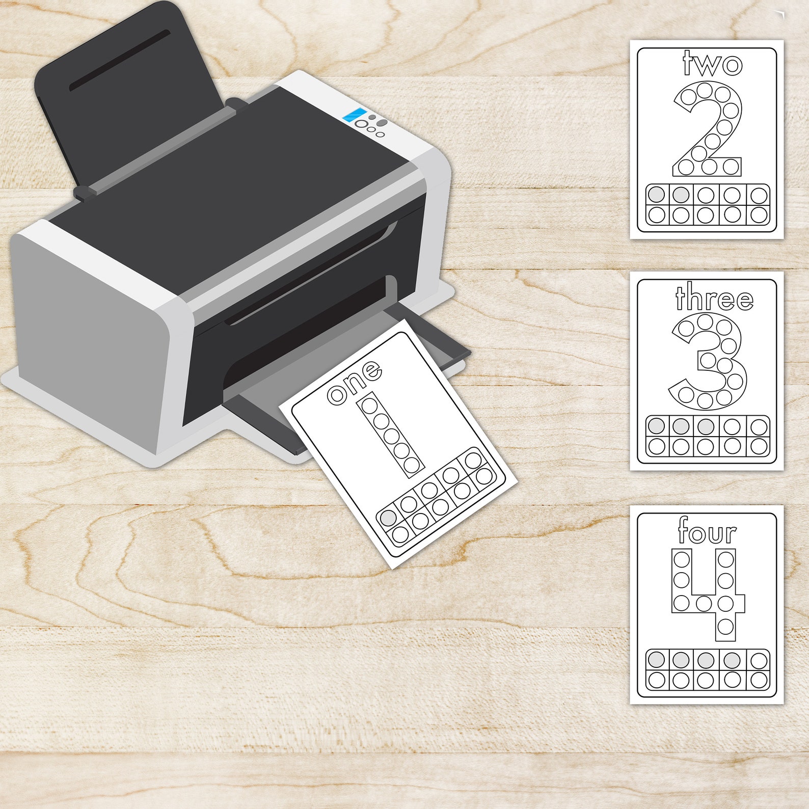Do-a-dot Numbers 1-10 Printable, Activity Preschool, Kindergarten ...