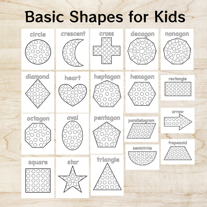 Learning Shapes, Do a Dot Printable for Kids, Shapes Dot Marker ...