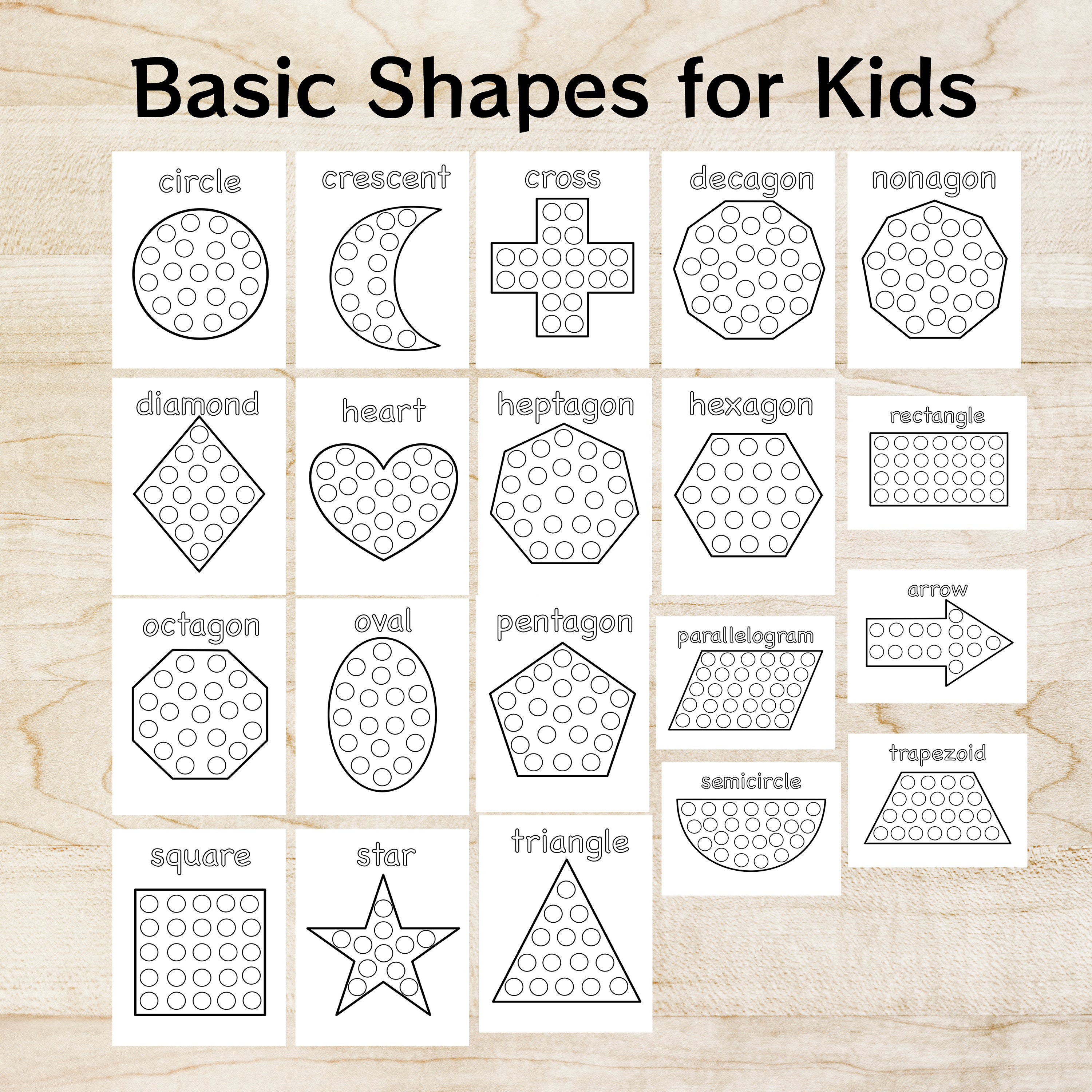 Learning Shapes, Do a Dot Printable for Kids, Shapes Dot Marker ...
