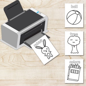 50 Learning Words Printable, Easy and Simple Coloring Pages, Kids ...