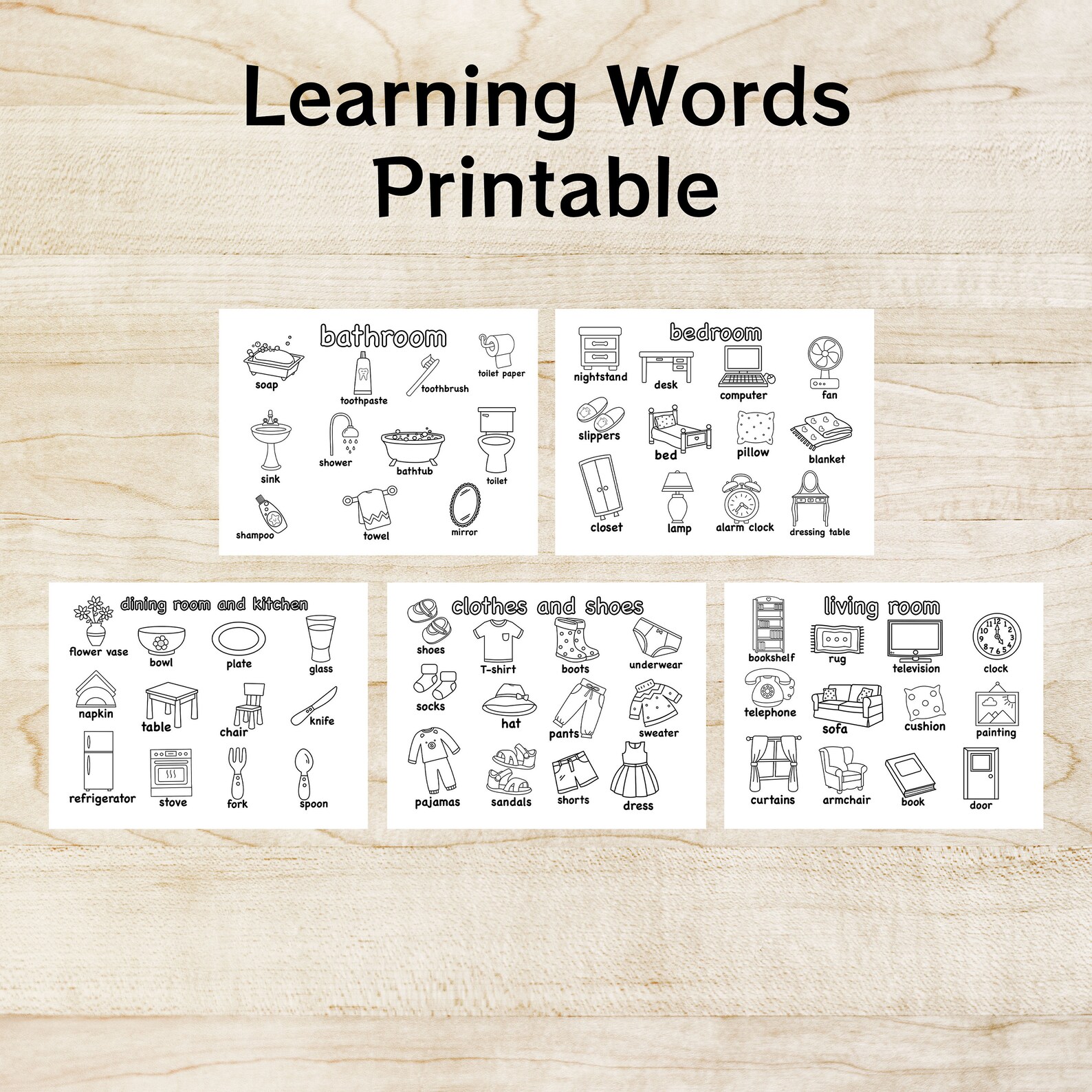 Learning Words, English Vocabulary, Printable Homeschool, Toddlers ...