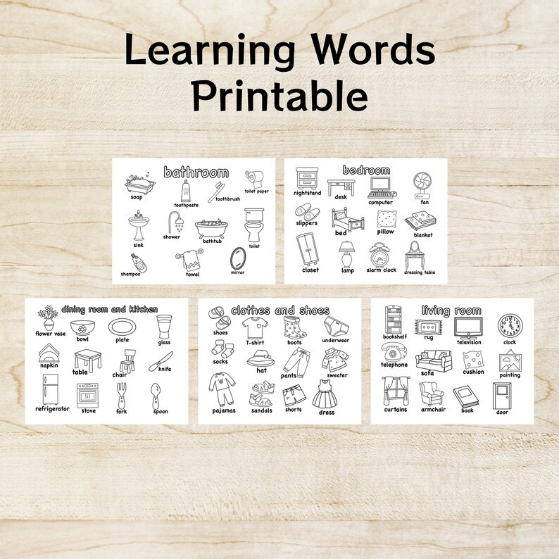 Learning Words, English Vocabulary, Printable Homeschool, Toddlers ...