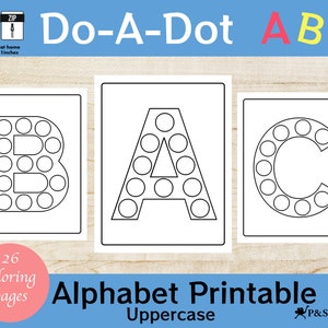 Do-a-dot Printable, Alphabet Uppercase, Activity for Kids and Toddlers ...