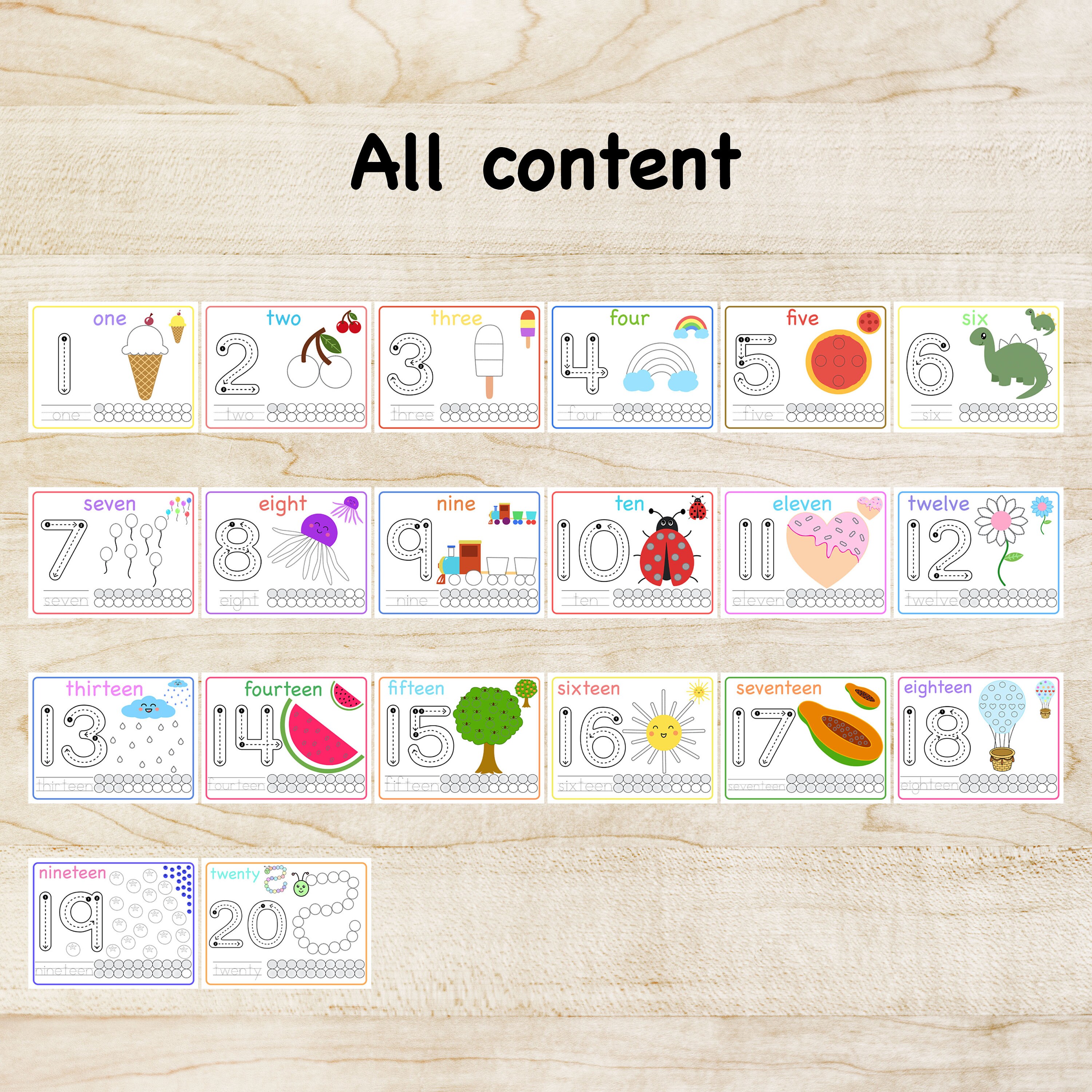 Playdough Mats Numbers 1-20 Toddler Activities, Learn to Count ...