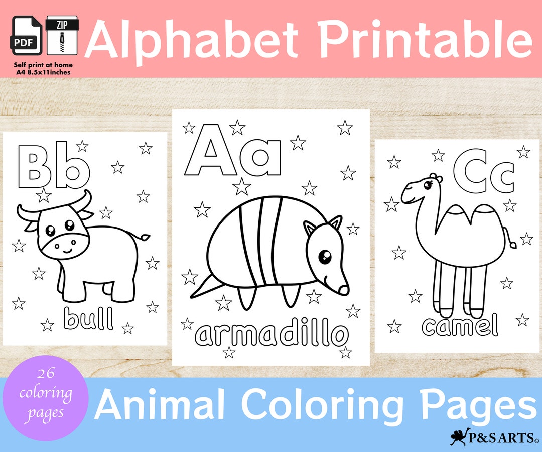 Alphabet Coloring Pages Animal Coloring Pages for Kids, Preschool ...