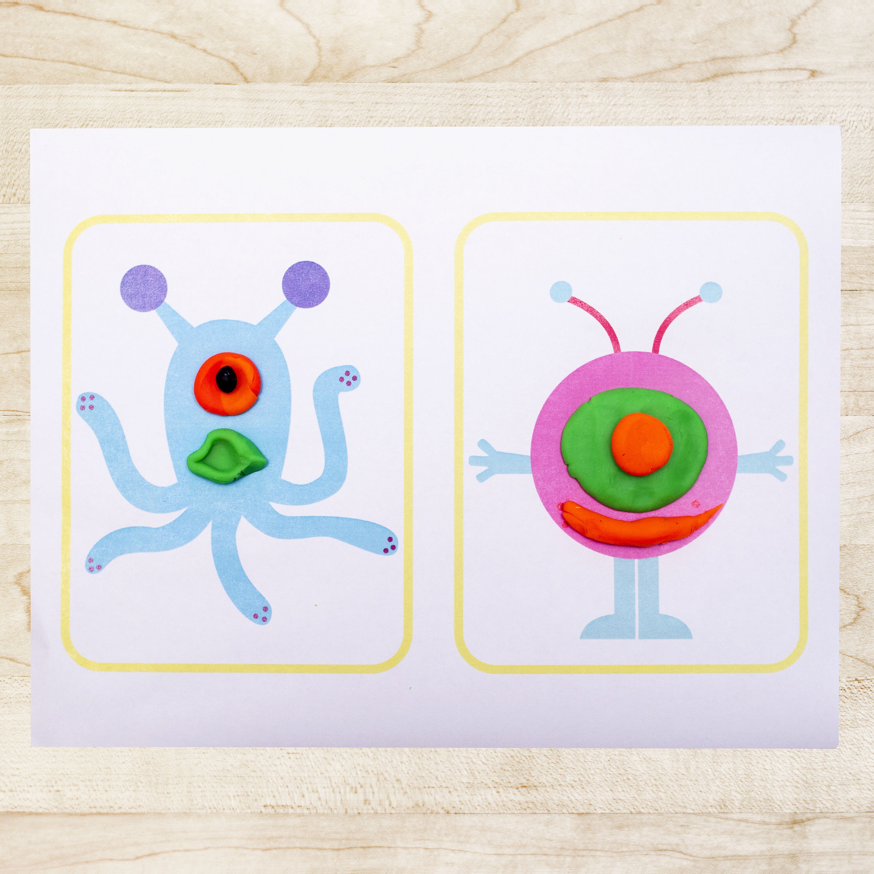 Monster Play Dough Mat, Printable Activity for Kids and Toddlers - Etsy