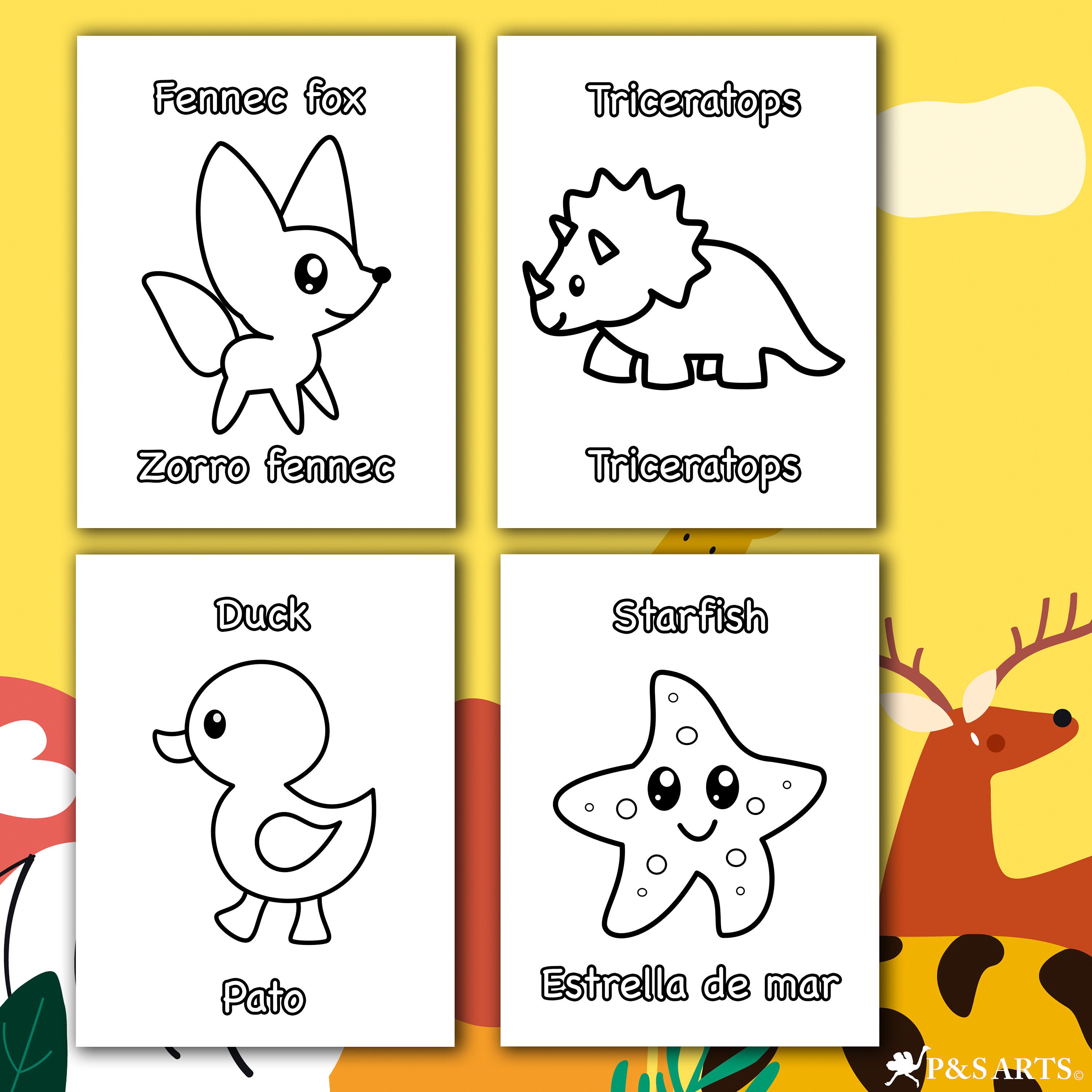 125 Dibujos para colorear imprimibles bilingües inglés-español de ...