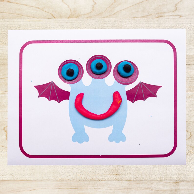 Monster Play Dough Mat, Printable Activity for Kids and Toddlers - Etsy