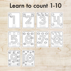 Numbers (1-10) Do-a-dot Printable Worksheets, Coloring Pages With Cute ...