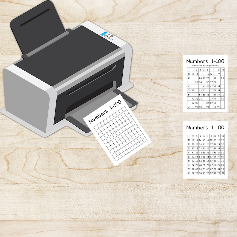 Numbers Chart 1-100- Count to 100 , Black and White, Homeschool ...