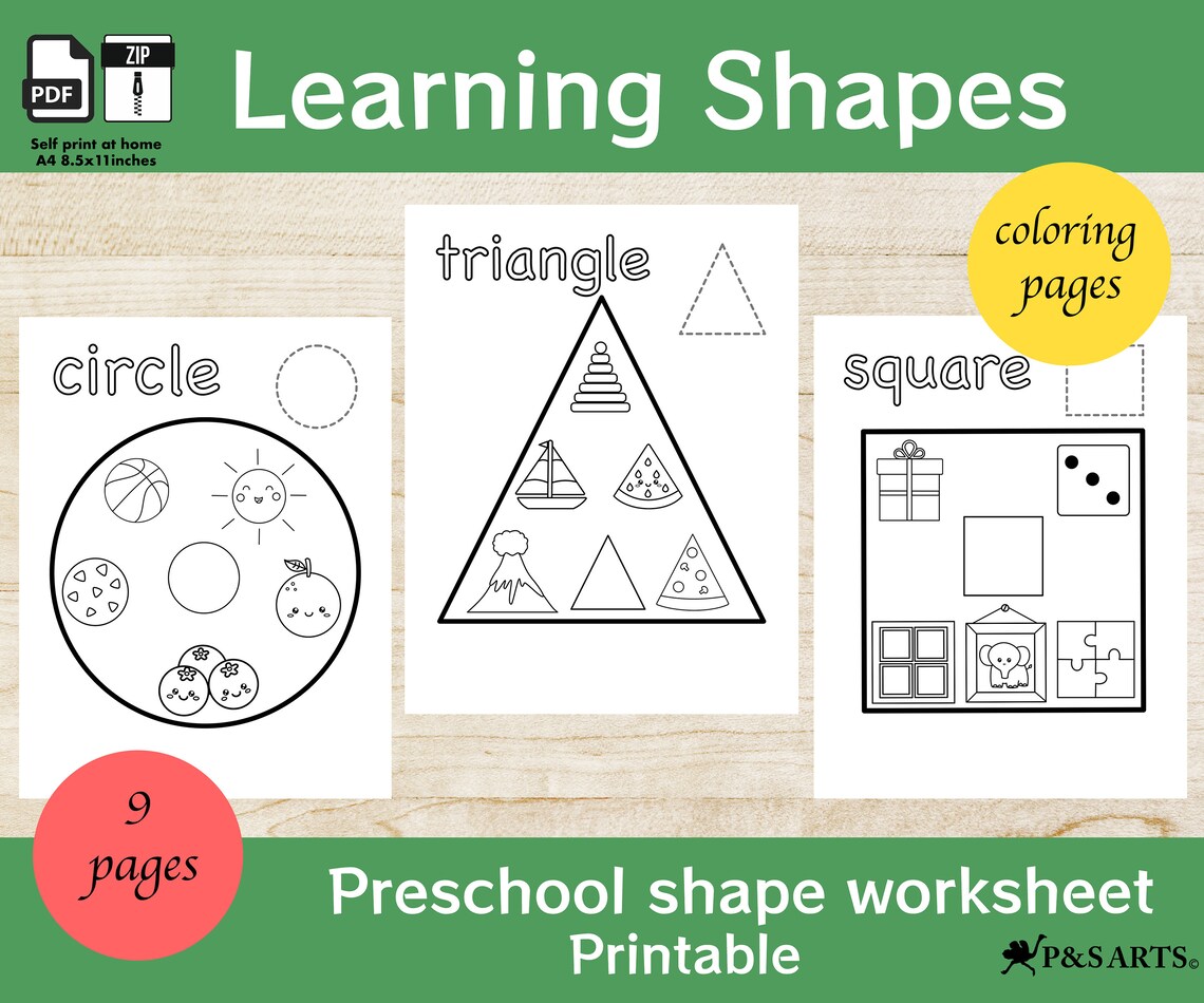 Learning Shapes, Coloring Shapes, Activities for Kids, Preschool Shapes ...