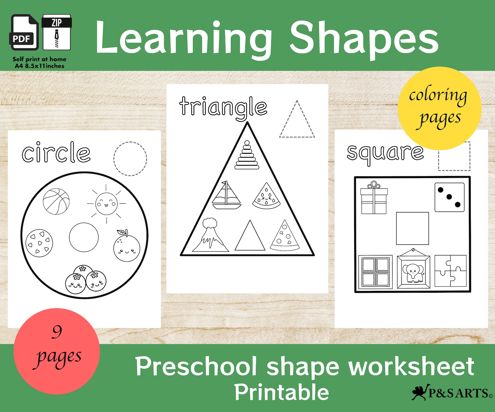 Learning Shapes, Coloring Shapes, Activities for Kids, Preschool Shapes ...