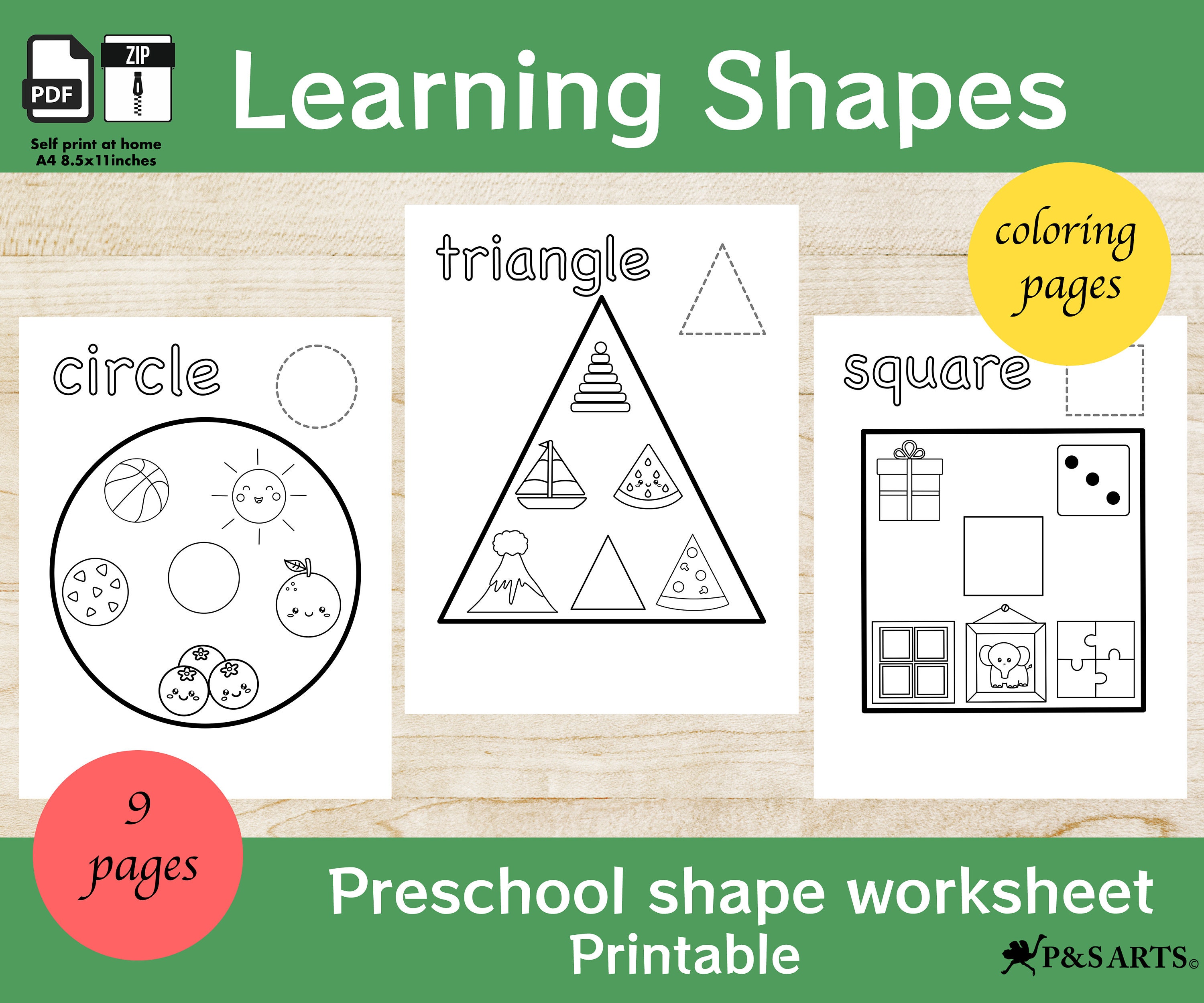 Learning Shapes, Coloring Shapes, Activities for Kids, Preschool Shapes ...