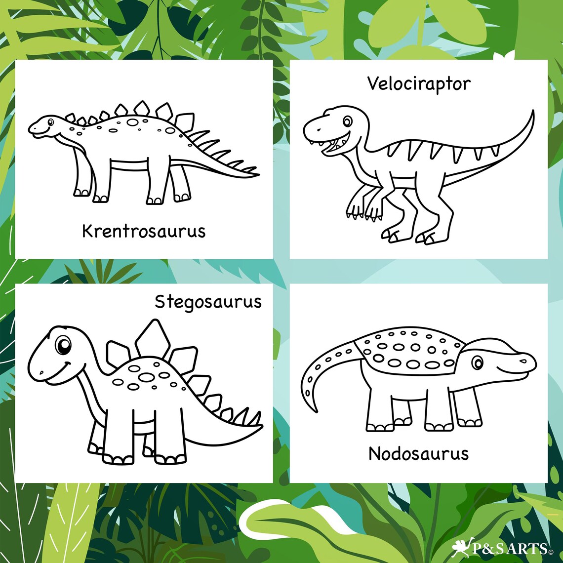 30 Dinosaurs Simple and Jumbo Printable Coloring Pages for - Etsy