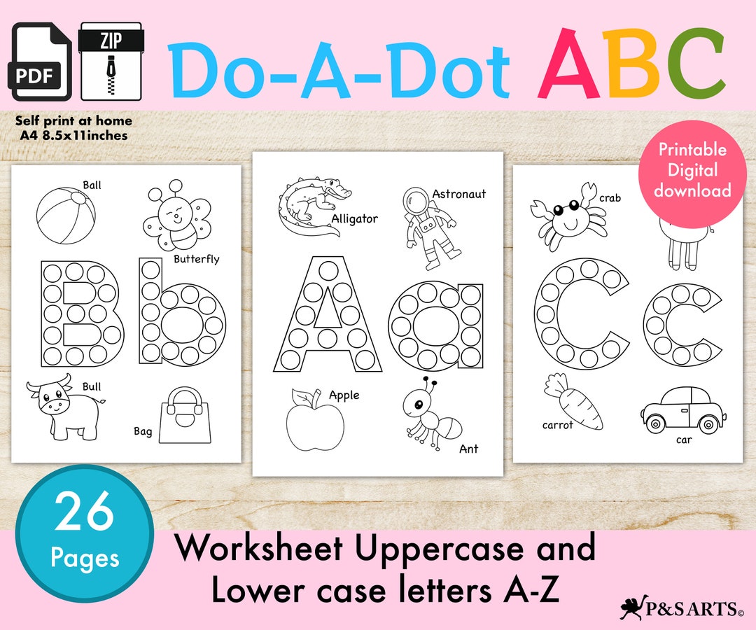 Do- A-DOT Alphabet Printable Worksheets, Activity for Kids, Toddlers ...