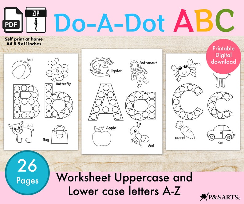 Do- A-DOT Alphabet Printable Worksheets, Activity for Kids, Toddlers ...