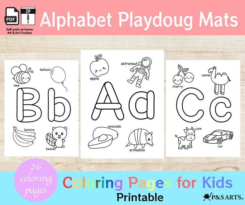 Alphabet Playdough Mats, Preschool Activity Printable, Coloring Pages ...