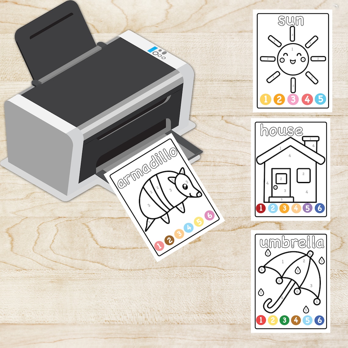 Color by Number for Kids and Toddlers, Homeschool Printable, Activity ...