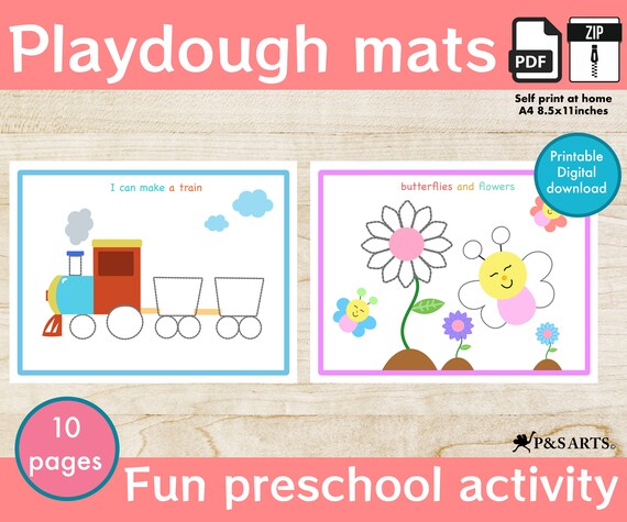 Play Dough Mats Preschool Activity Fun Printable for Kids | Etsy