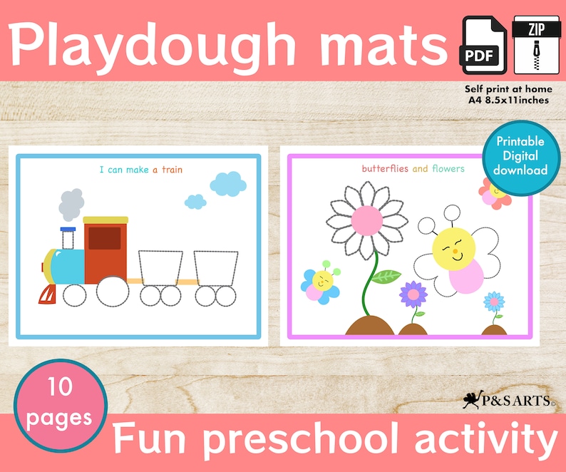 Play Dough Mats, Preschool Activity, Fun Printable for Kids and ...