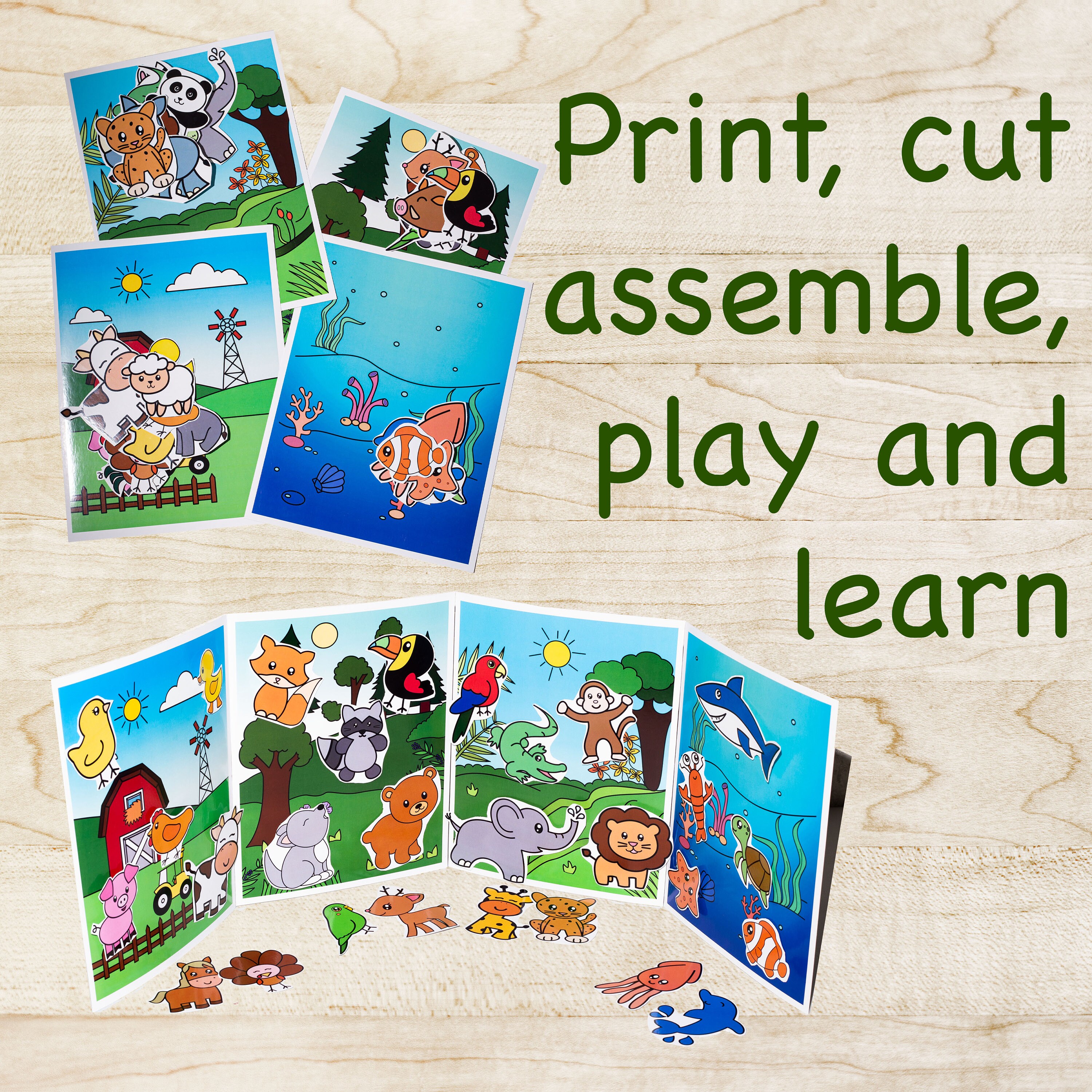 Learning Animals Printable, Matching Activities Preschool, Toddlers ...