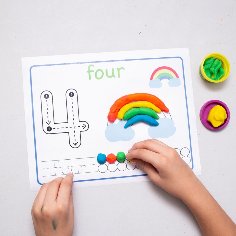 Playdough Mats Numbers 1-20 Toddler Activities, Learn to Count ...