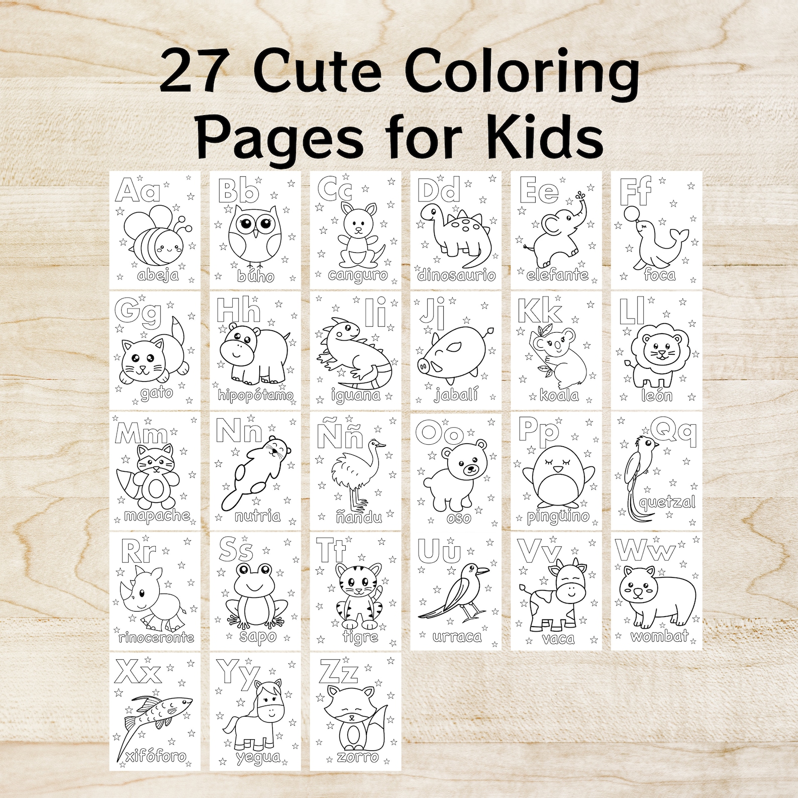 Spanish Alphabet, Animal Coloring Pages for Kids, Alphabet Letter ...