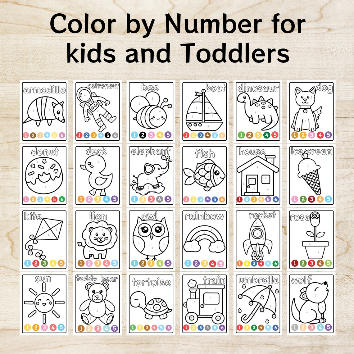 Color by Number for Kids and Toddlers, Homeschool Printable, Activity ...