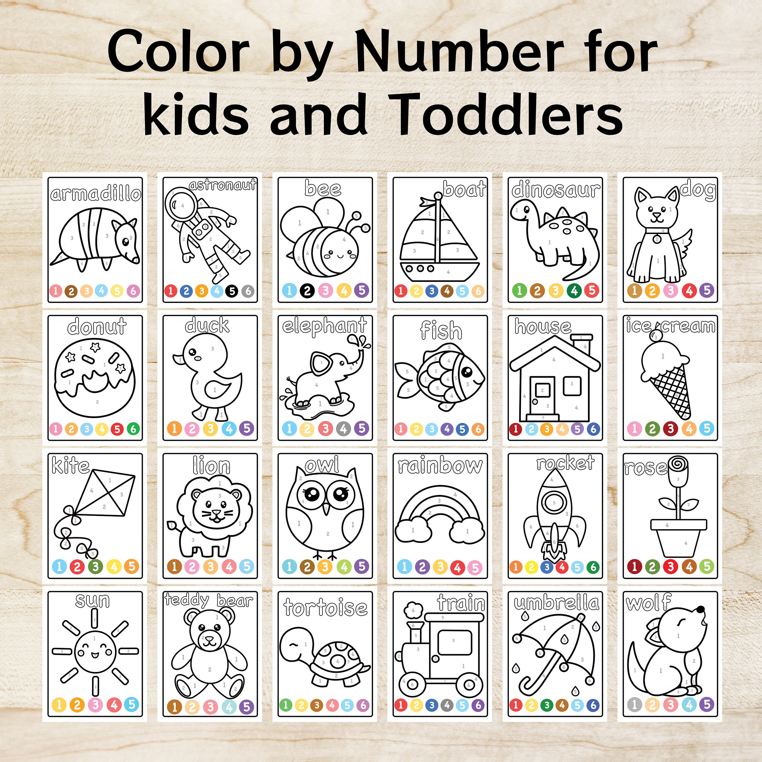 Color by Number for Kids and Toddlers, Homeschool Printable, Activity ...