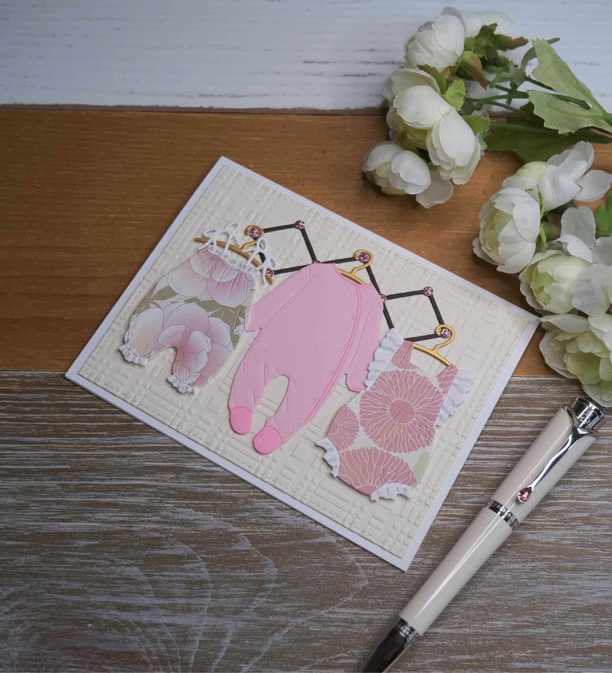 Handmade Baby Girl Card, Baby Card, Expectant Mother, Shower Card for ...