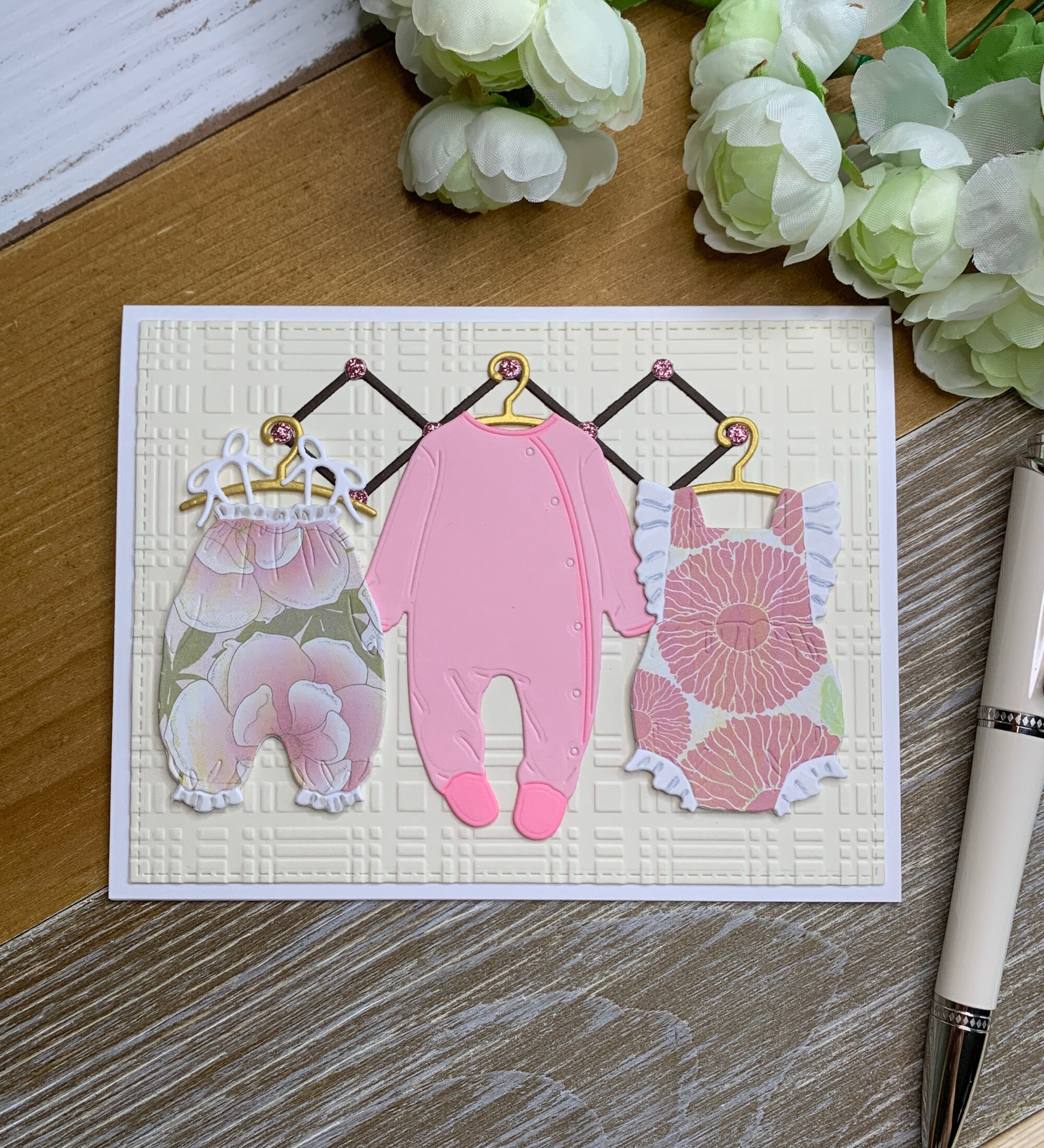 Handmade Baby Girl Card, Baby Card, Expectant Mother, Shower Card for ...